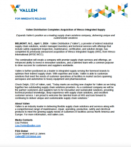 Vallen Integrated Supply